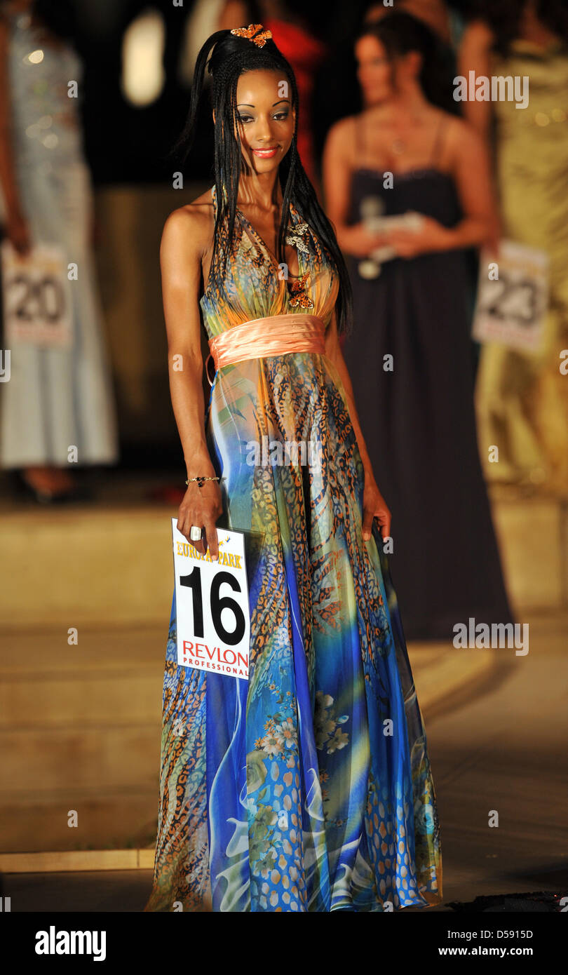 Diana Opoku representing Ghana smiles at the so-called 'Miss World Cup ...