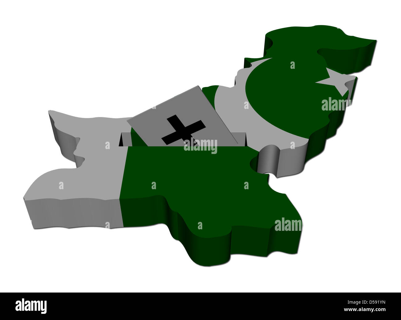 Pakistan election map with ballot paper illustration Stock Photo - Alamy