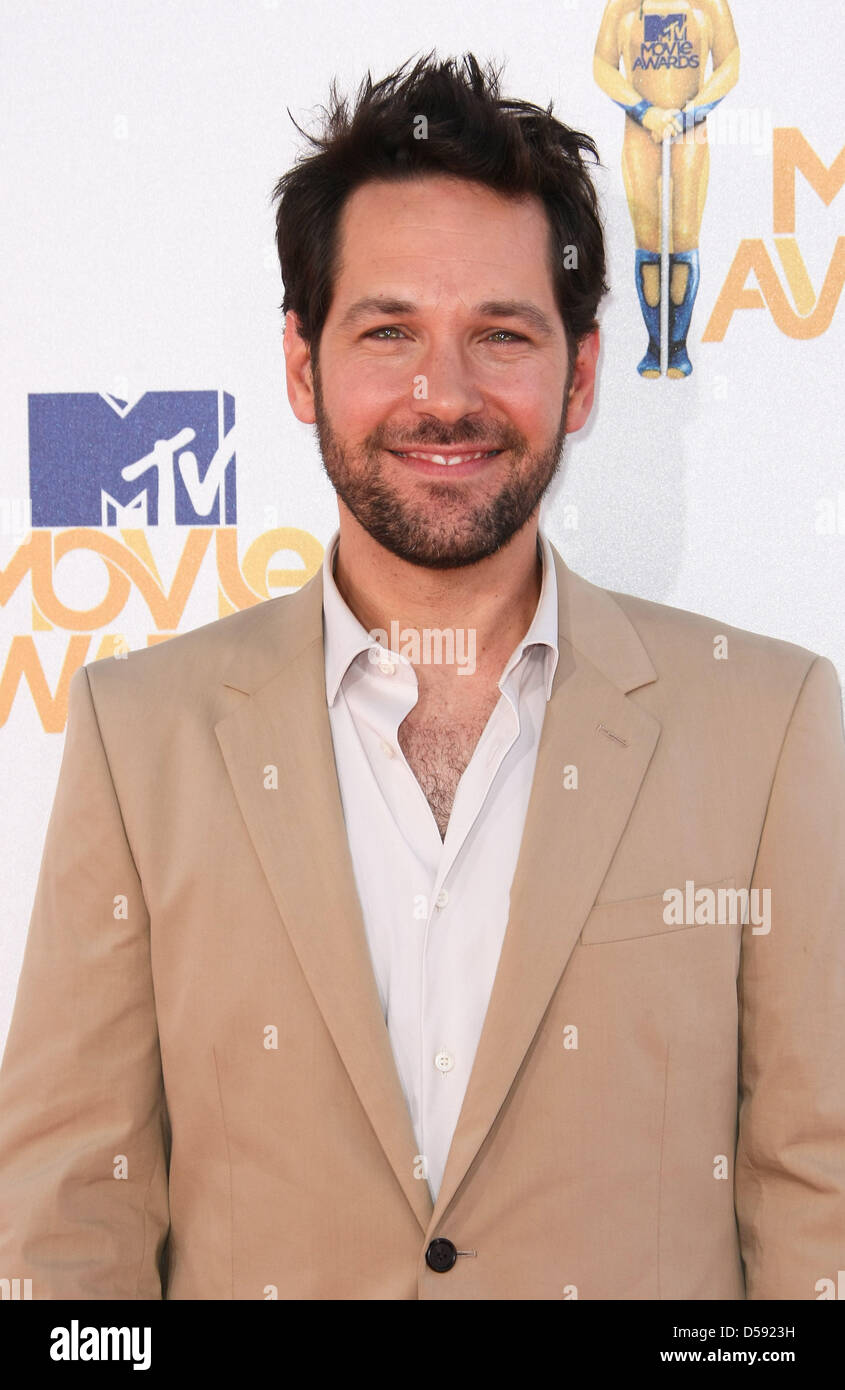 US actor Paul Rudd arrives at the 2010 MTV Movie Awards at Gibson ...