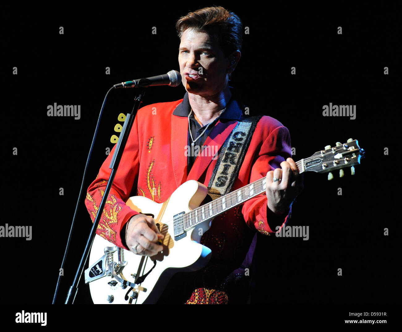 US singer and actor Chris Isaak performs during a concert at Tempodrom ...