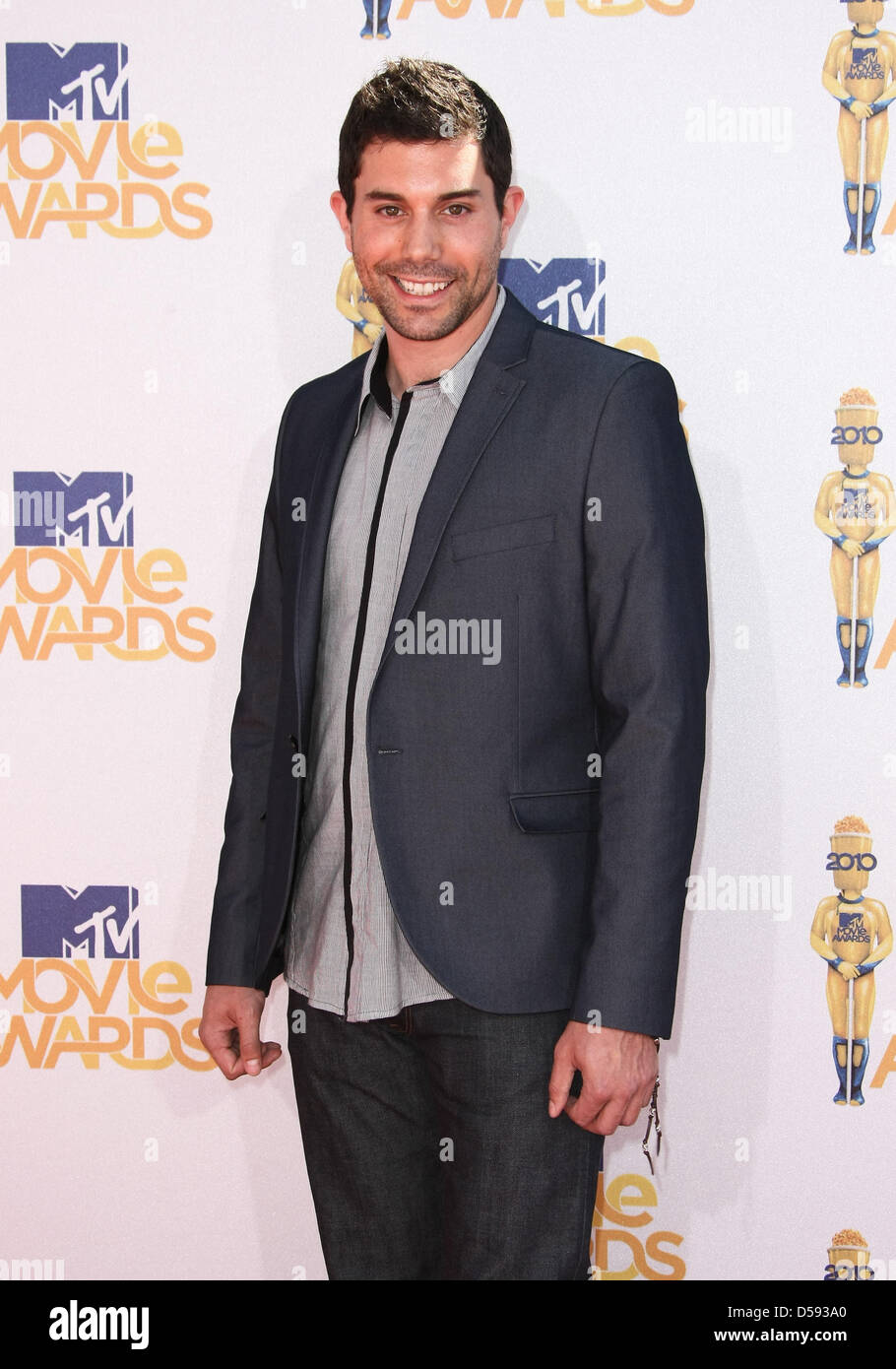 Actor Micah Sloat arrives for the 2010 MTV Movie Awards at Gibson ...