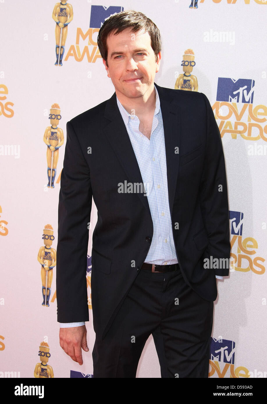 Actor Ed Helms arrives for the 2010 MTV Movie Awards at Gibson ...