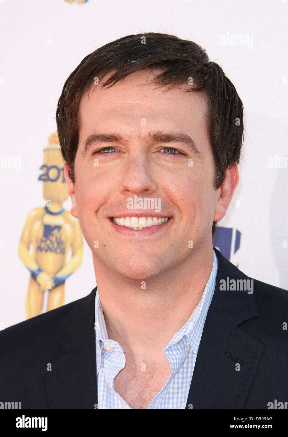 Actor Ed Helms arrives for the 2010 MTV Movie Awards at Gibson ...