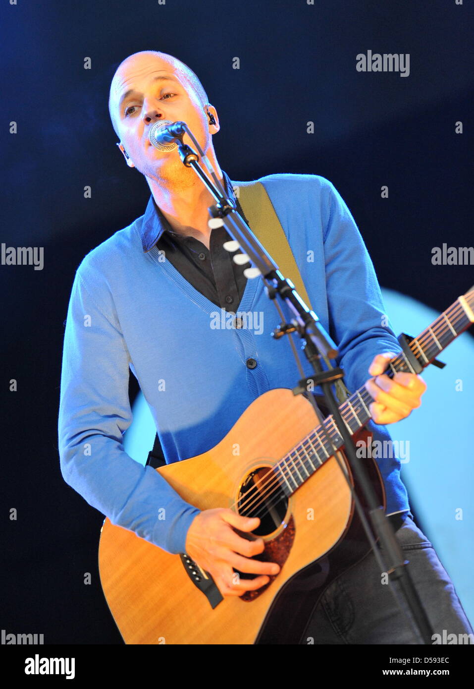 Belgian singer Milow perfoms during a concert at the Stadtpark stage in ...