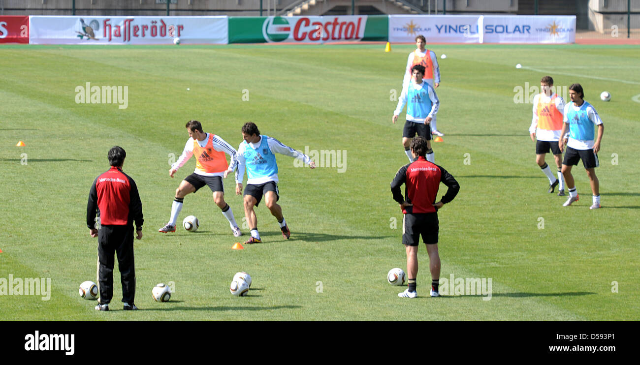 German internationals shown in action during a training session of the ...