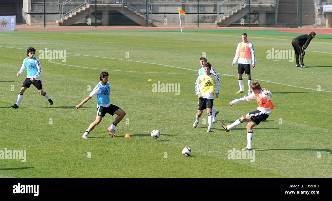German internationals shown in action during a training session of the ...