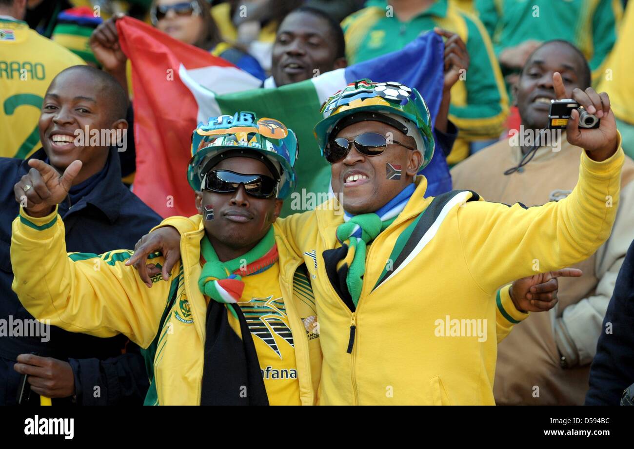 South African supporter cheer during the opening ceremony of the 2010 ...