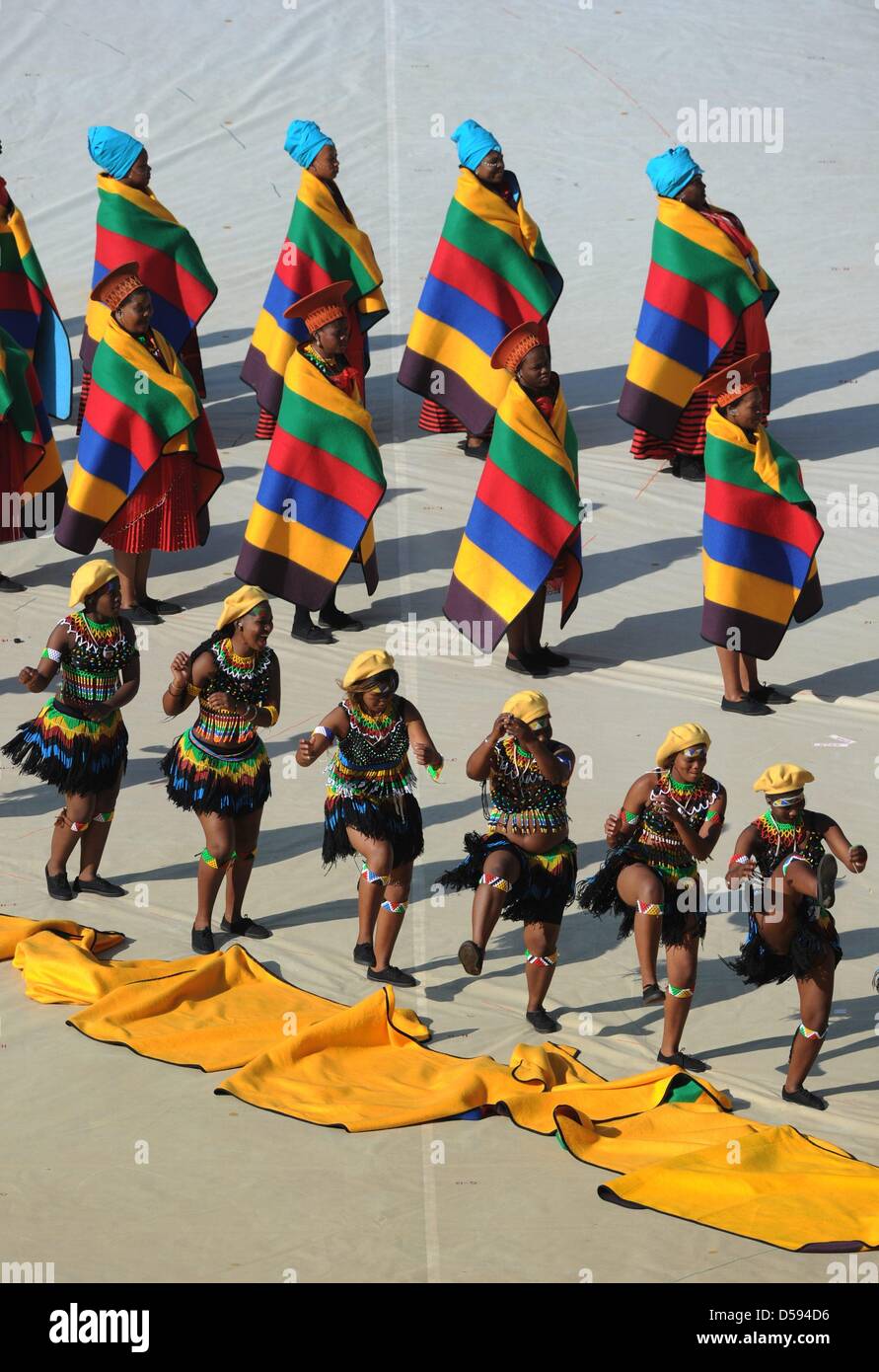 Dancers perform during the opening ceremony of the 2010 FIFA World Cup ...