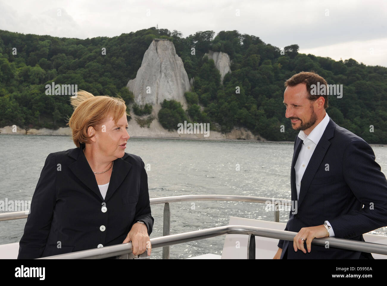 Germany's chancellor Angela Merkel and Norway's Crown Prince Haakon ...