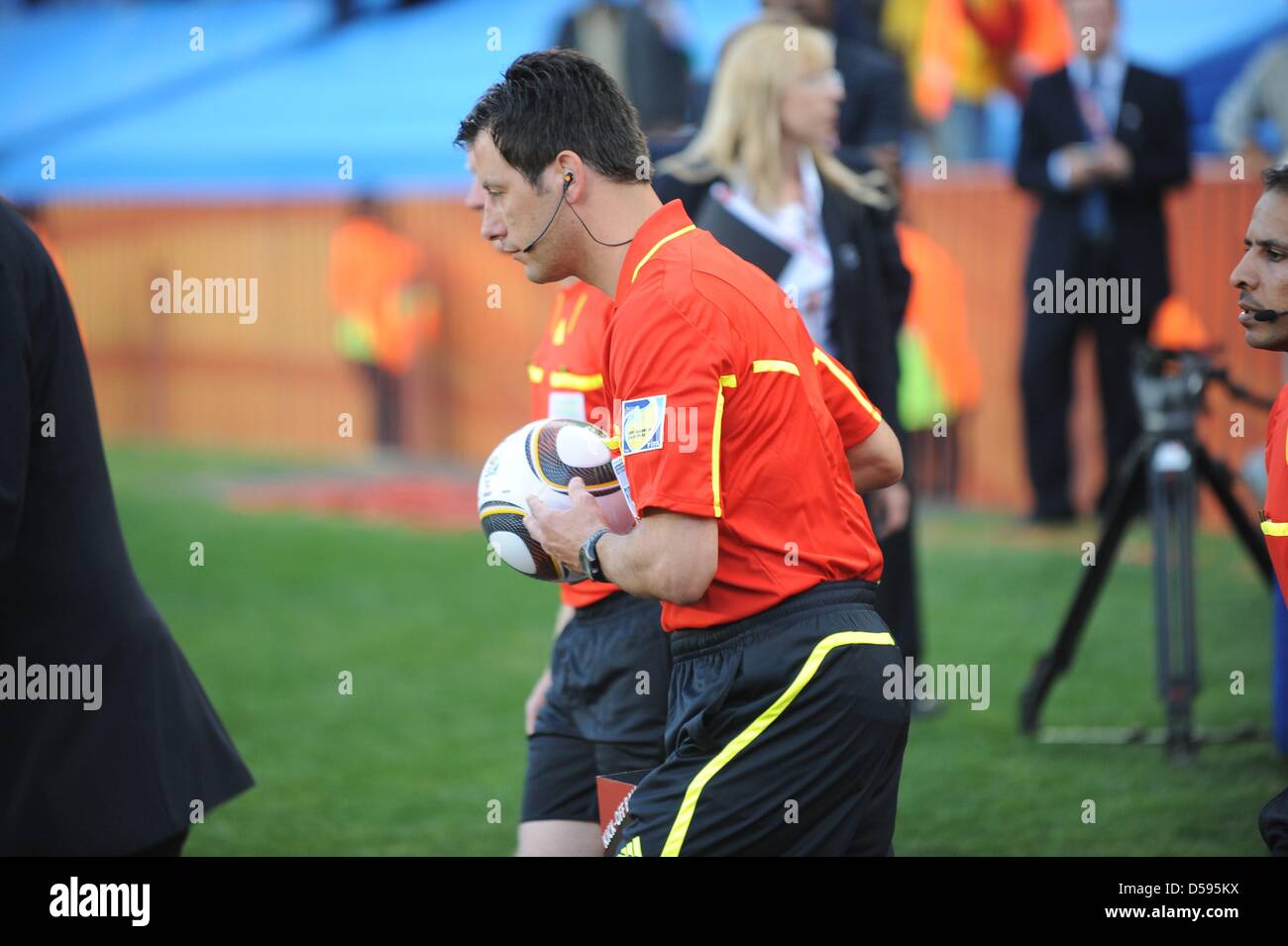 German referee Wolfgang Stark enters the pitch during the 2010 FIFA ...