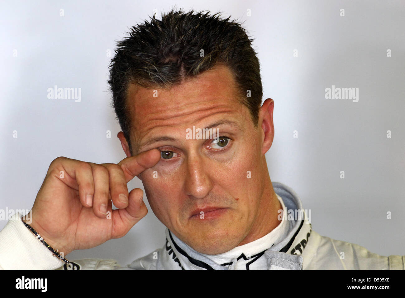 Germany's Formula One driver Michael Schumacher of Mercedes GP stands ...