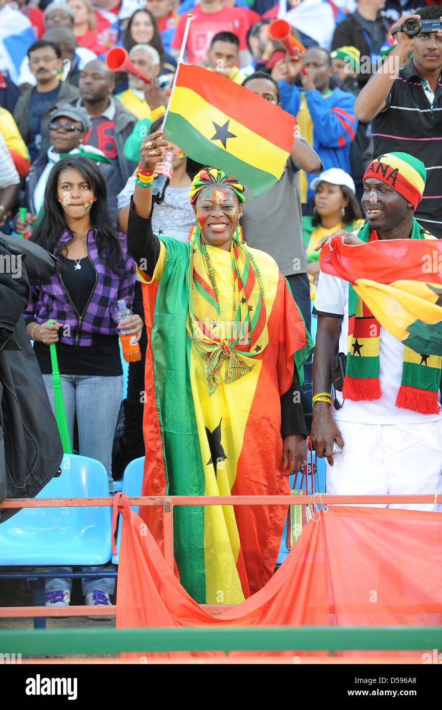 Ghanaian fans cheer on the stands during the 2010 FIFA World Cup group ...