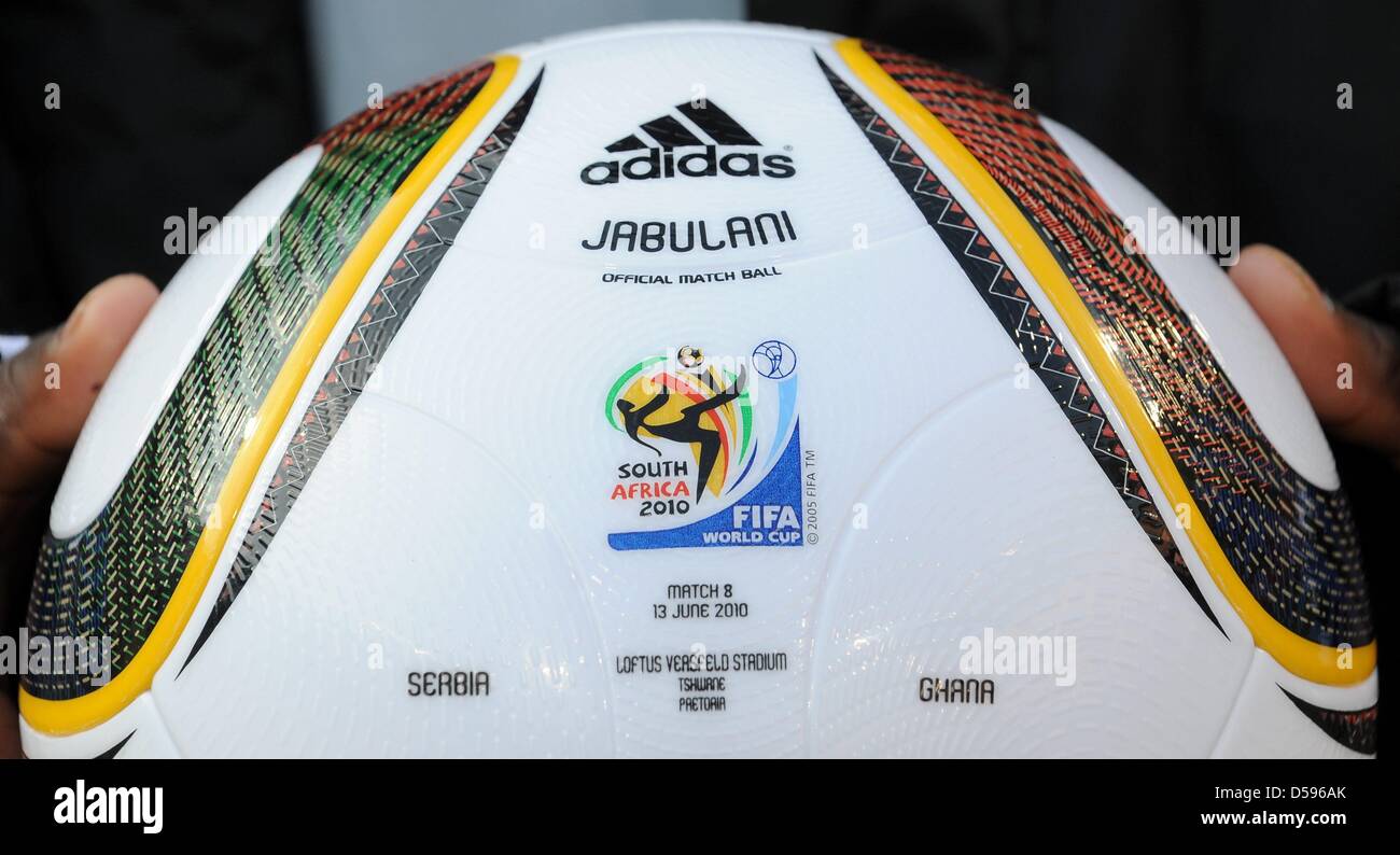 The official match ball displayed prior to the 2010 FIFA World Cup ...