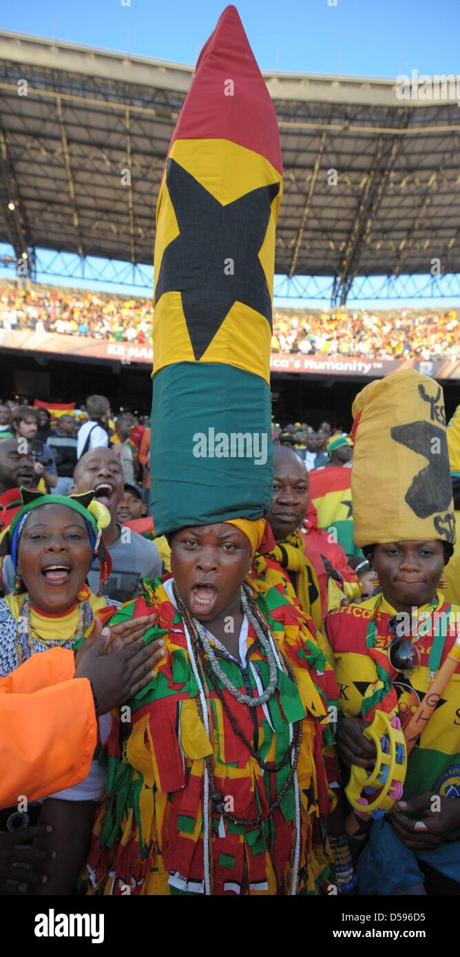 A supporter of Ghana cheers during the FIFA World Cup 2010 group D ...
