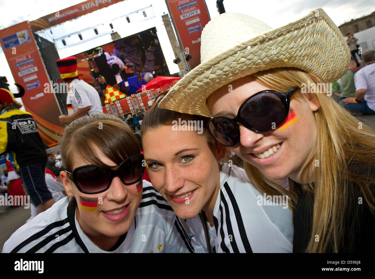 German soccer fans during the FIFA World Cup 2010 match Serbia vs Ghana ...