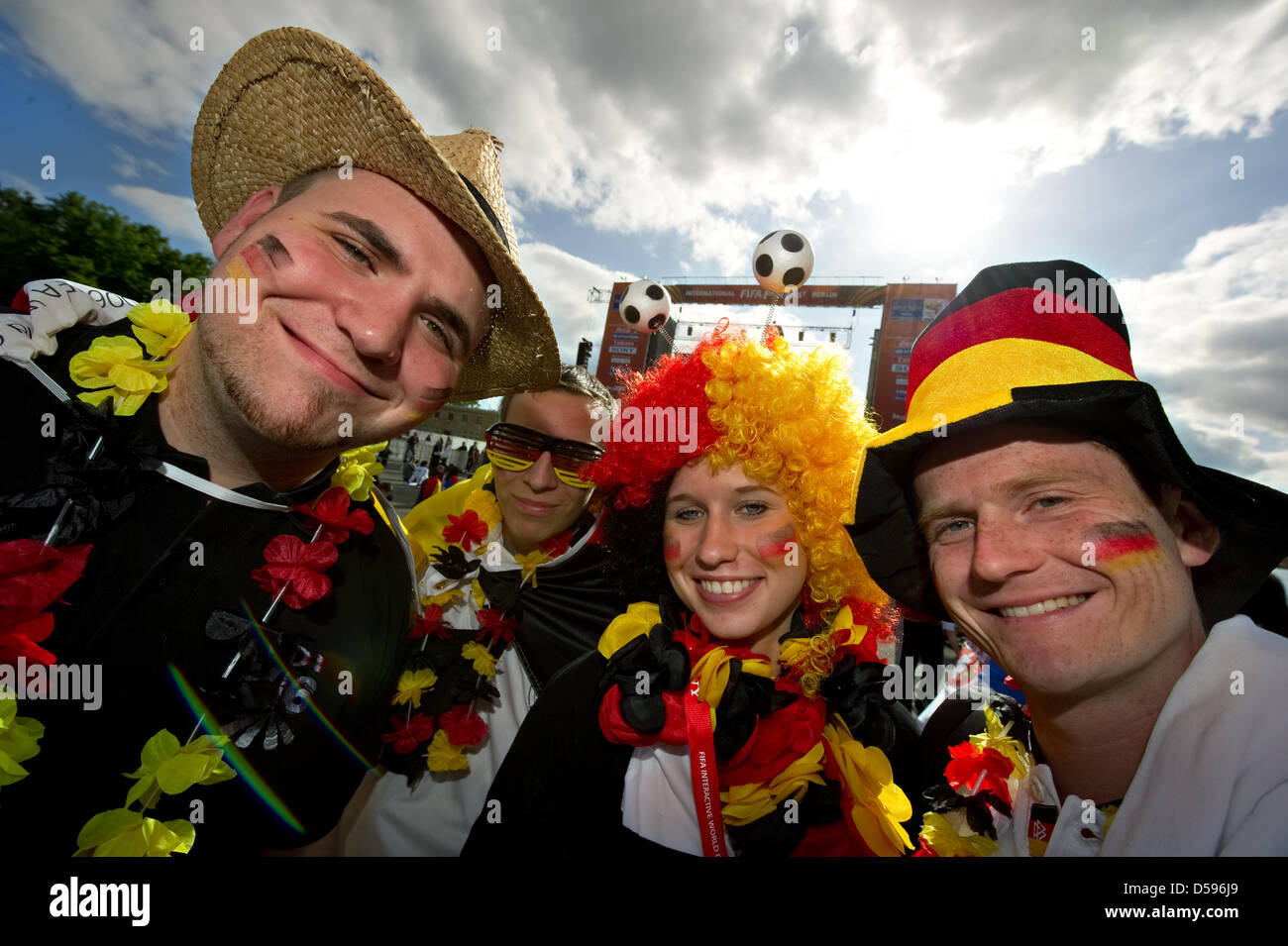 German soccer fans during the FIFA World Cup 2010 match Serbia vs Ghana ...