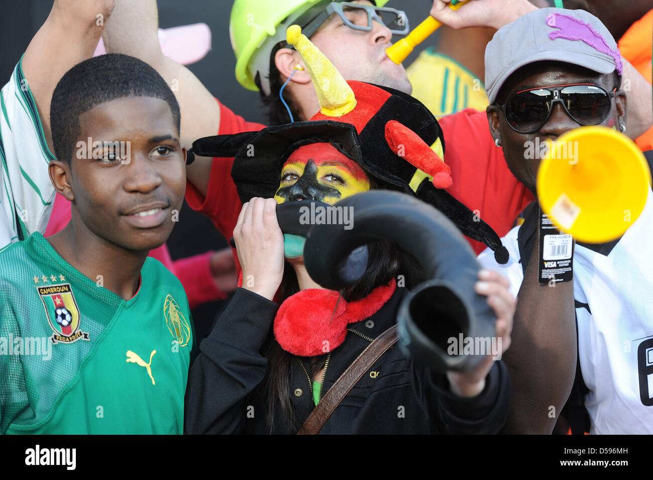 Ghana fans celebrate on the stands during the 2010 FIFA World Cup group ...