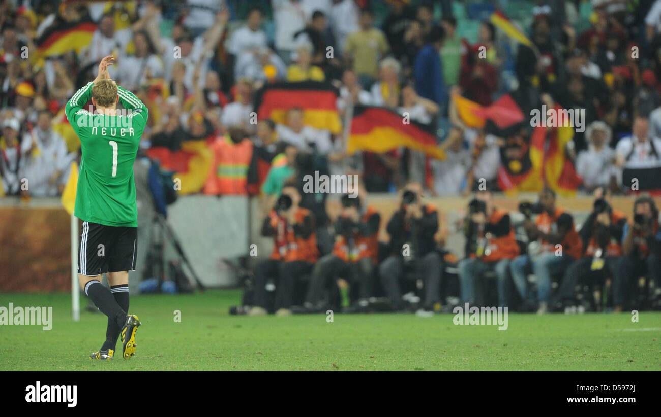 Germany's goalkeeper Manuel Neuer celebrates after the 2010 FIFA World ...