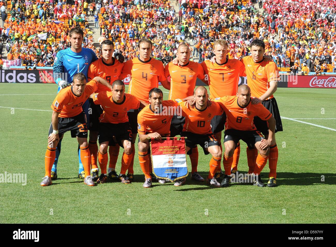 The Dutch team pose for the team picture during the 2010 FIFA World Cup ...