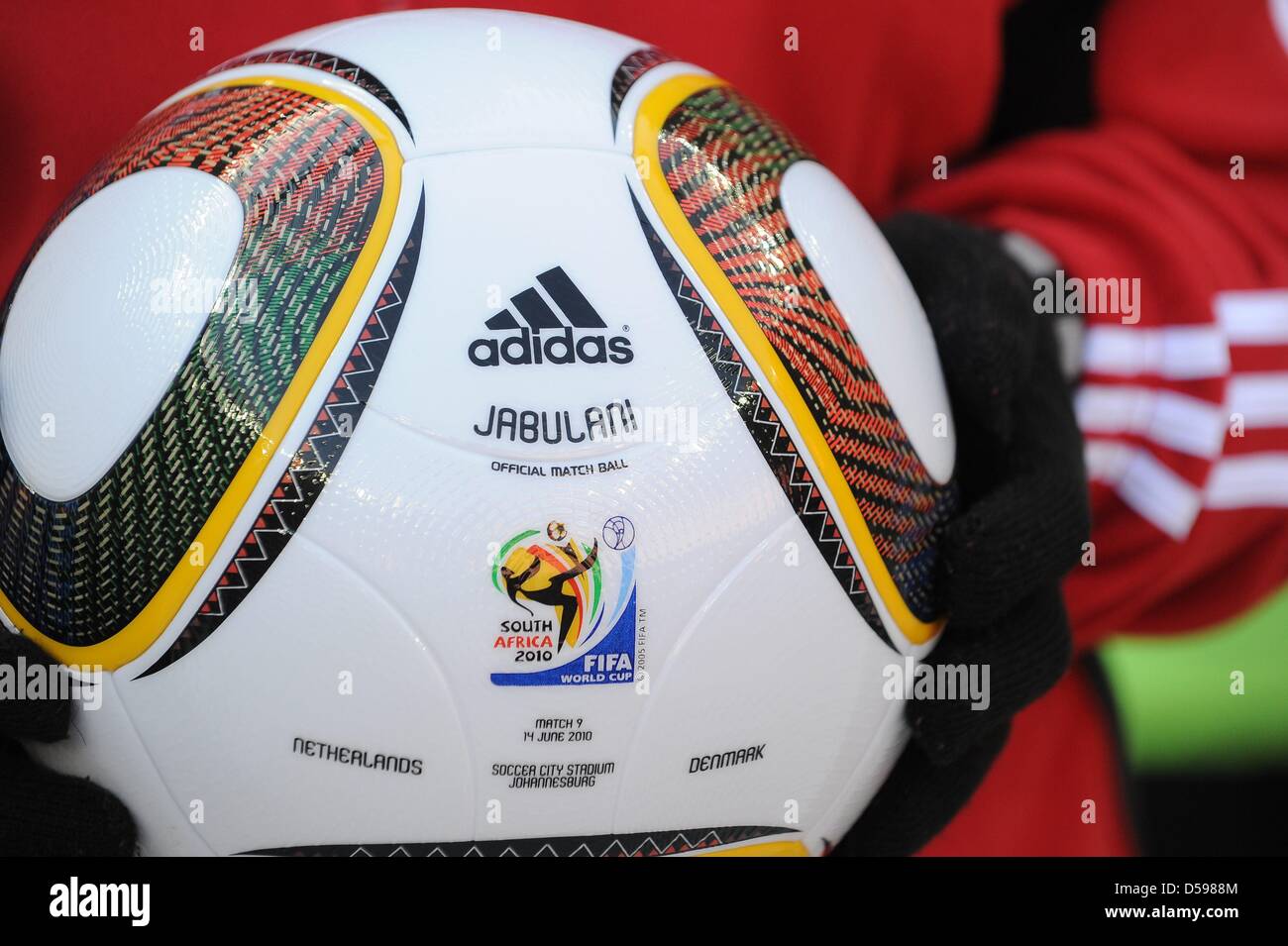 The officiall match ball prior to the 2010 FIFA World Cup group E match ...