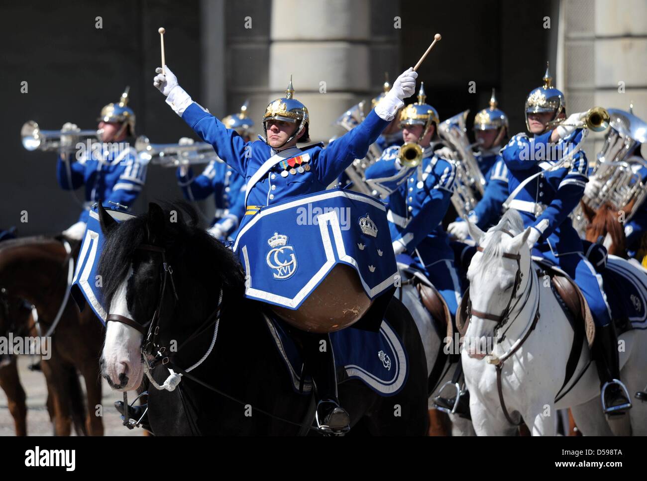 Royal Guards on horseback pictured during the change of guards at the ...