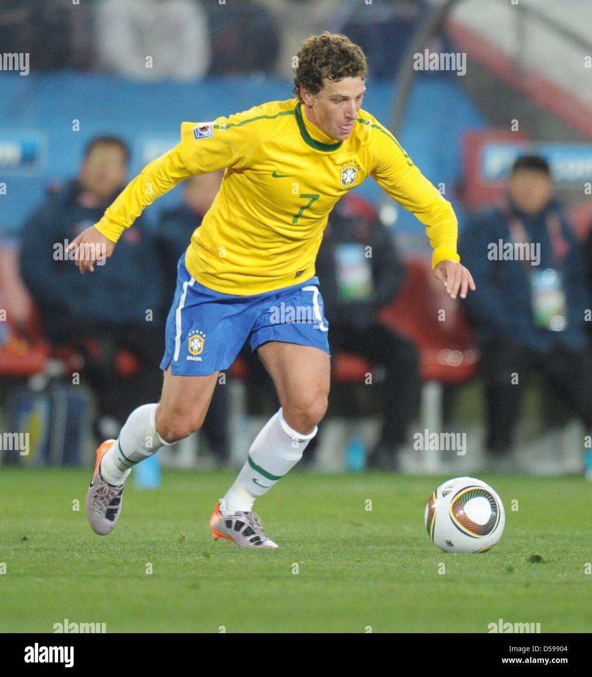 Elano of Brazil controls the ball during the FIFA World Cup 2010 group ...