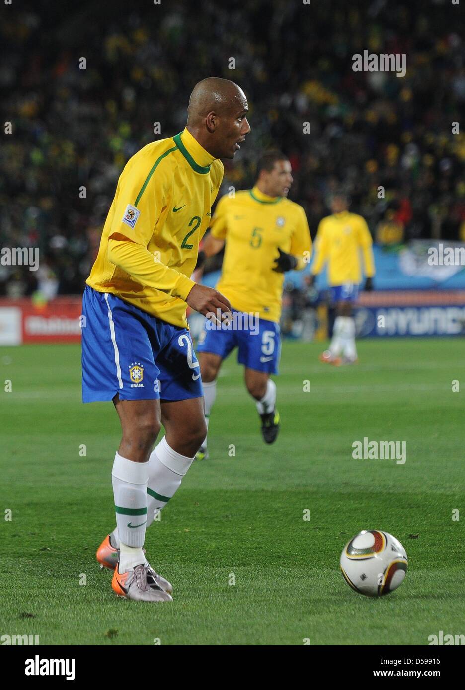 Brazil's Maicon during the 2010 FIFA World Cup group G match between ...