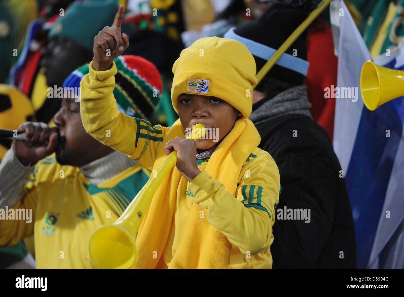 South African fans celebrate on the stand prior to the 2010 FIFA World ...
