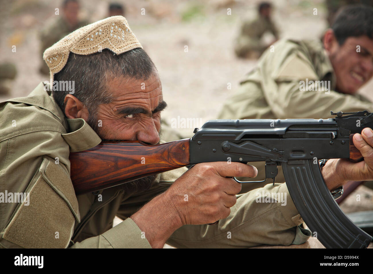 Afghan Local Policemen receive weapons training conducted by Afghan ...