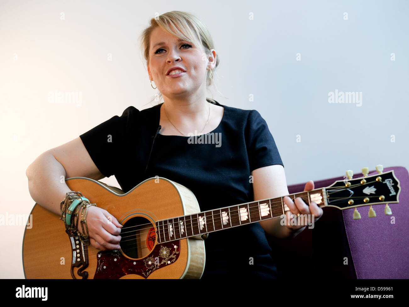 Irish-American singer Maite Kelly presents her skills during an ...