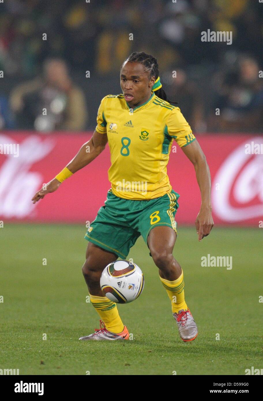 Siphiwe Tshabalala of South Africa controls the ball during the FIFA ...