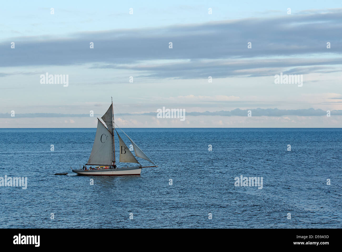 Sailing ship on the open sea Stock Photo - Alamy