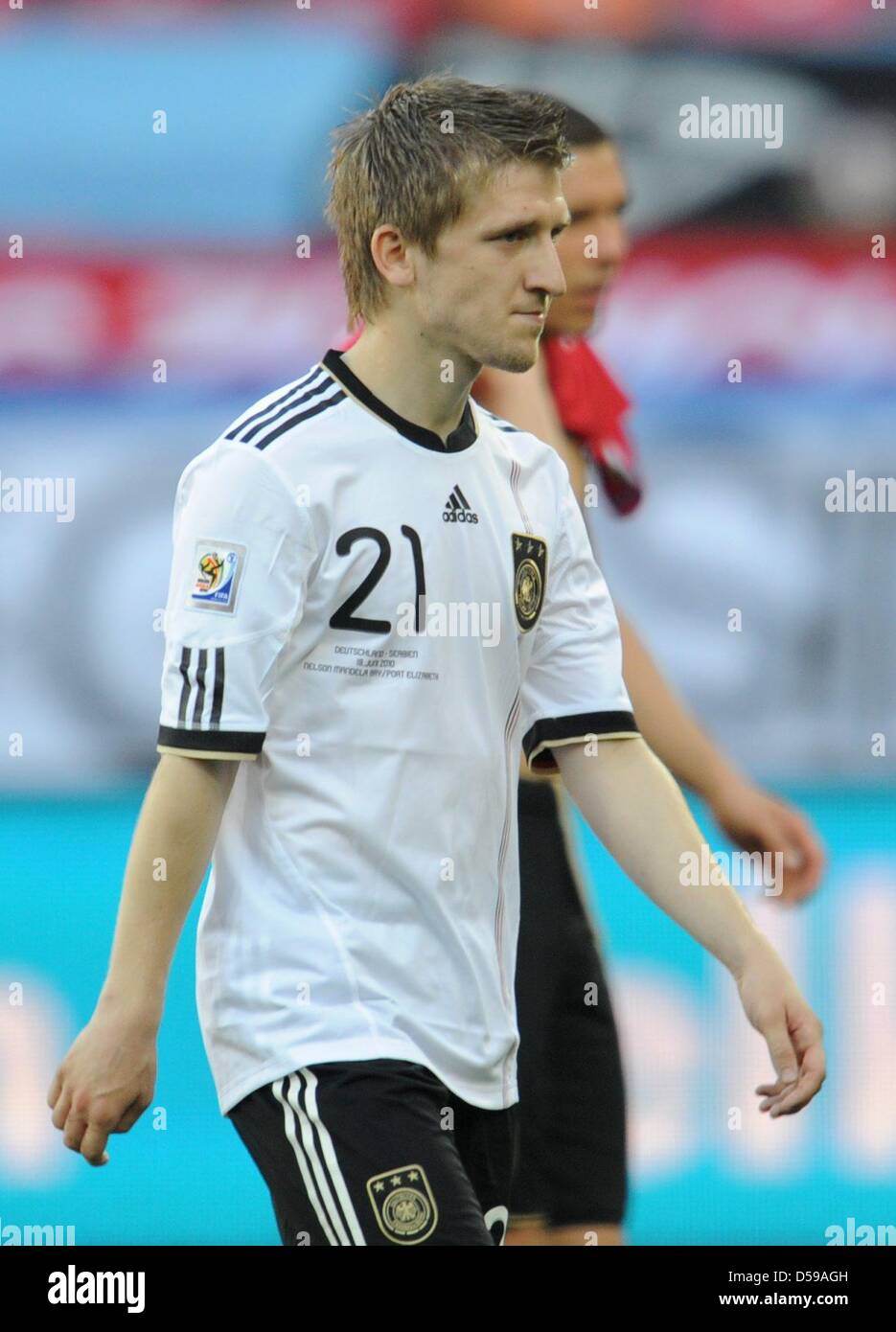 Marko Marin of Germany leaves the pitch after the final whistle of the ...