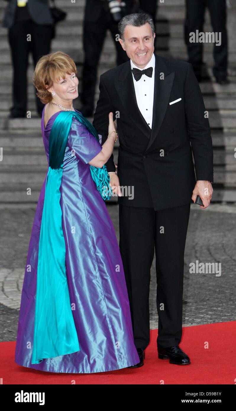 Prince Radu Duda of Romania (R) and Princess Margareta arrive at the ...