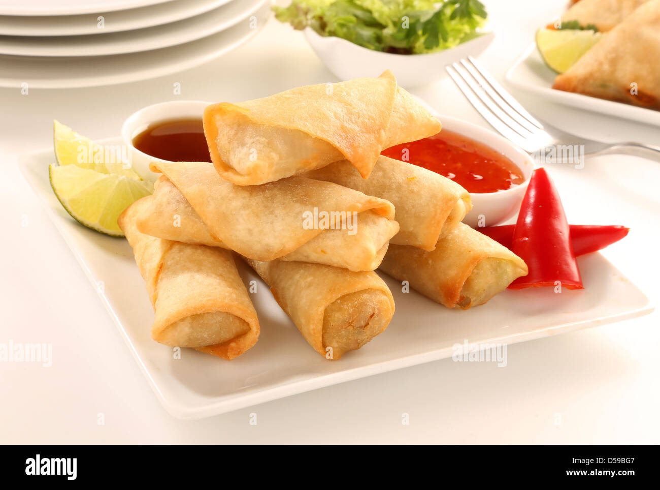 ASIAN SPRING ROLLS Stock Photo - Alamy