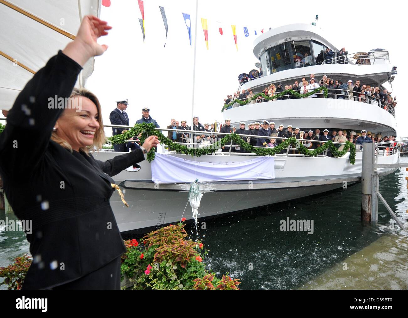 Ueberlingen Mayor Sabine Becker baptises 'MS Ueberlingen' in ...