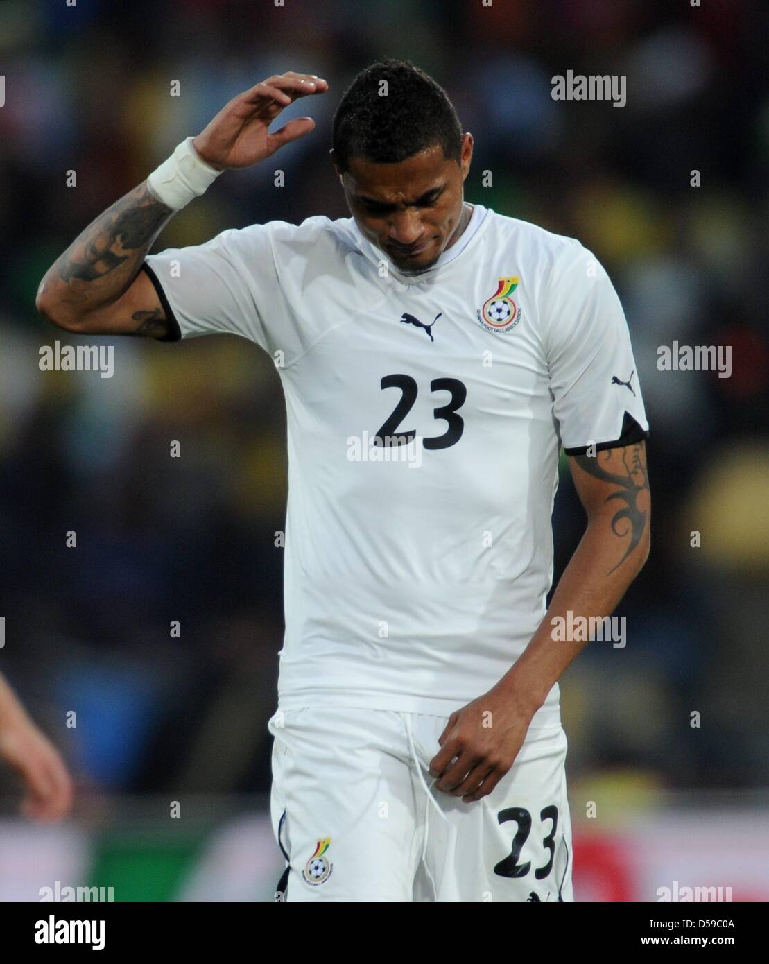 Ghana's Kevin-Prince Boateng reacts during the 2010 FIFA World Cup ...