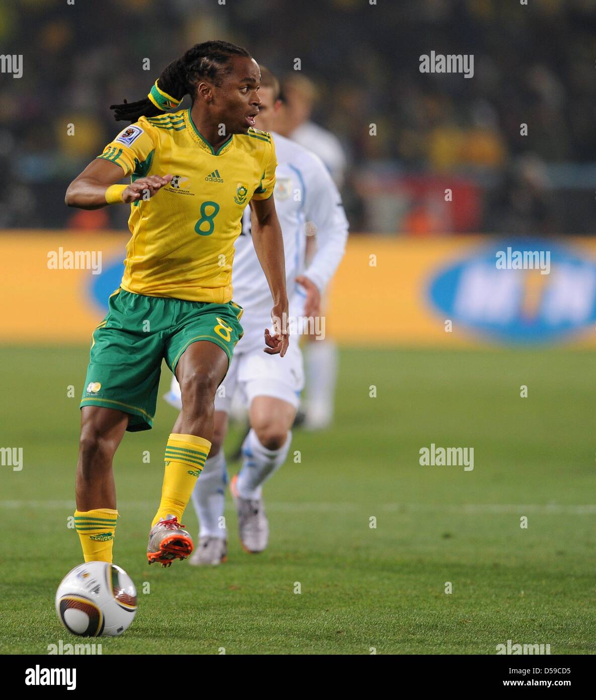 South Africa's Siphiwe Tshabalala controls the ball during the 2010 ...