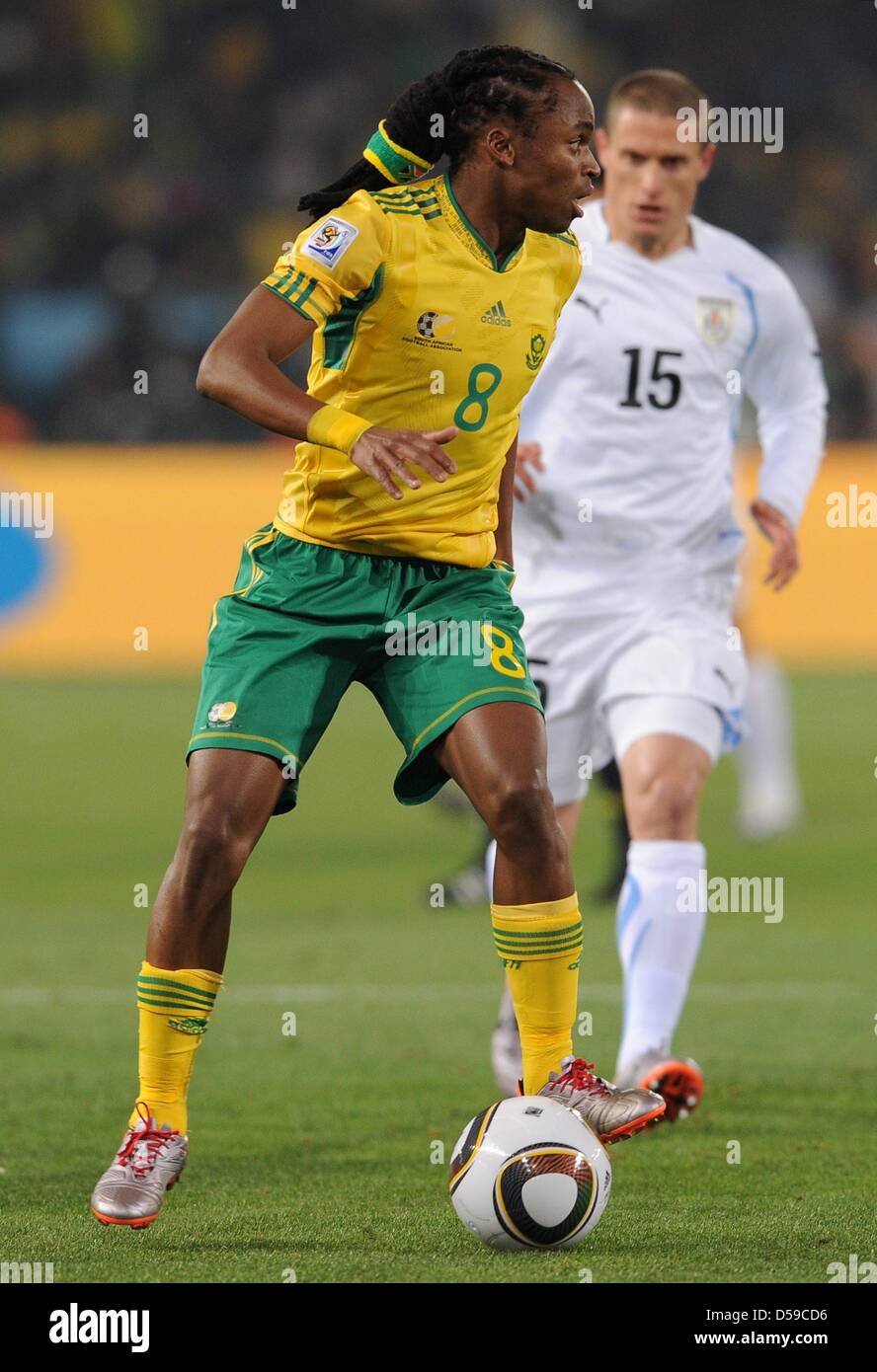 South Africa's Siphiwe Tshabalala controls the ball during the 2010 ...