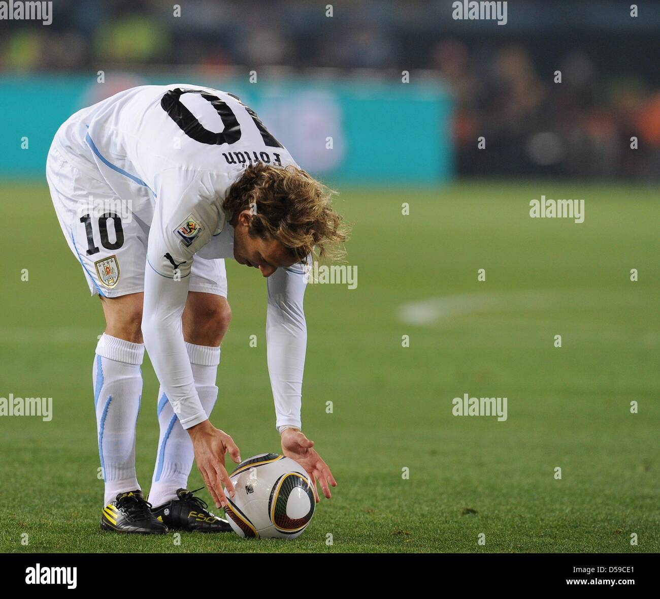Uruguay's Diego Forlan during the 2010 FIFA World Cup group A match ...