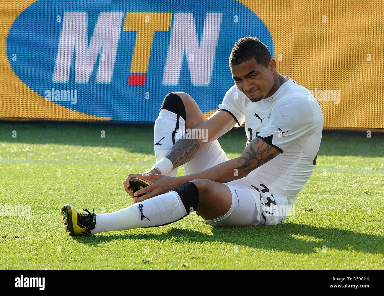 Ghana's Kevin-Prince Boateng on the ground during the 2010 FIFA World ...