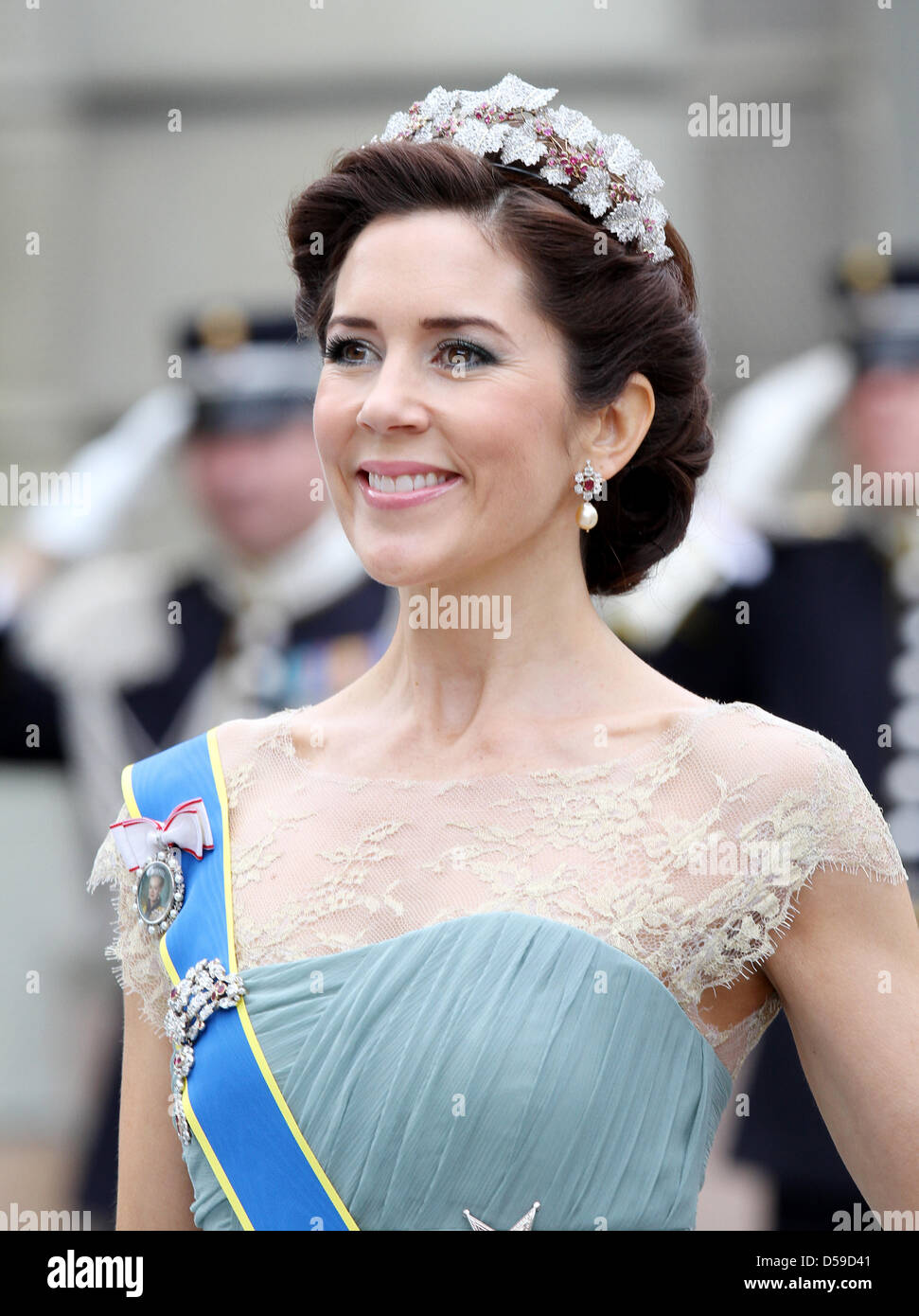 Princess Mary of Denmark arrives for the wedding of Crown Princess ...