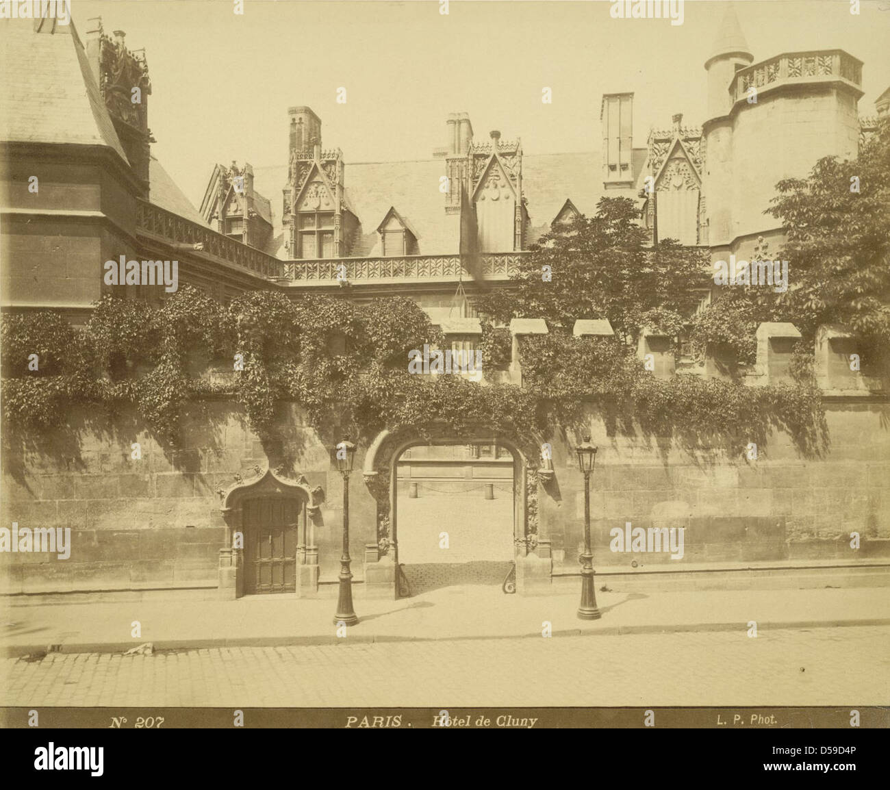 This photograph captures the Hôtel de Cluny in Paris, with its view of ...