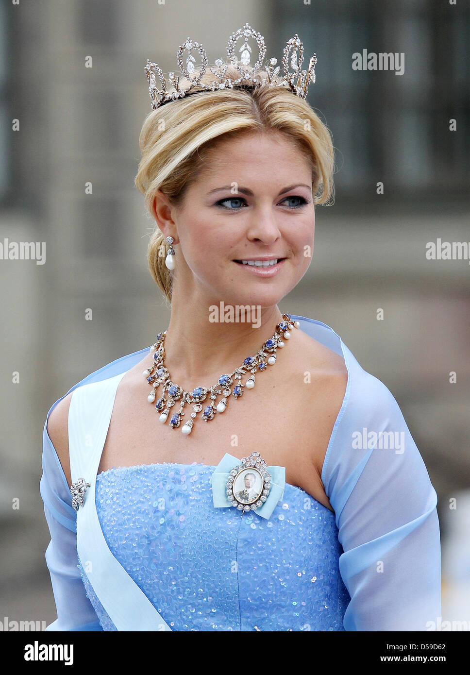 Princess Madeleine of Sweden arrives for the wedding of Crown Princess ...