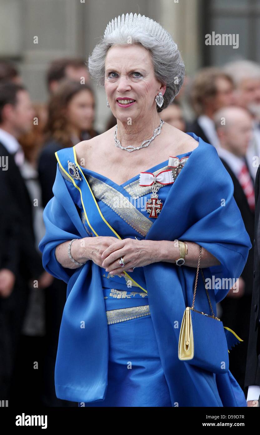 Princess Benedikte of Denmark arrives for the wedding of Crown Princess ...