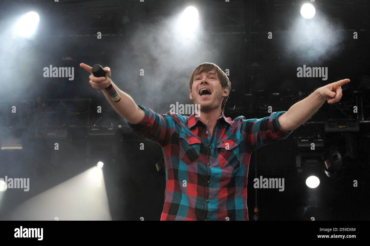 German rock band Revolverheld with lead singer Johannes Strate performs ...