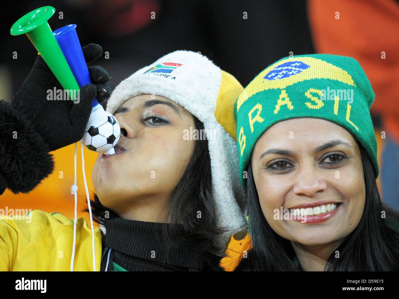 Supporters in the stands prior the FIFA World Cup 2010 group G match ...