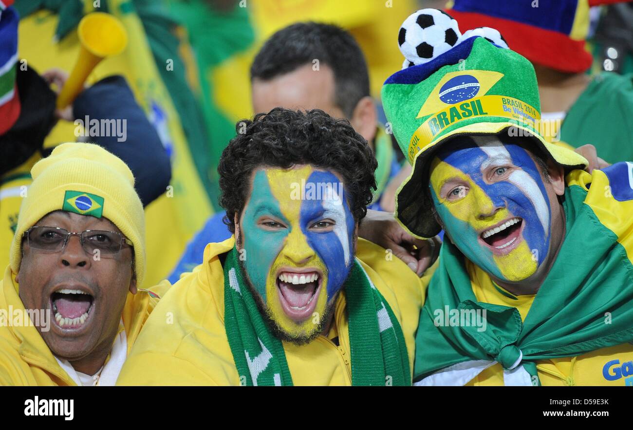 Brazilian fans celebrate on stand hi-res stock photography and images ...