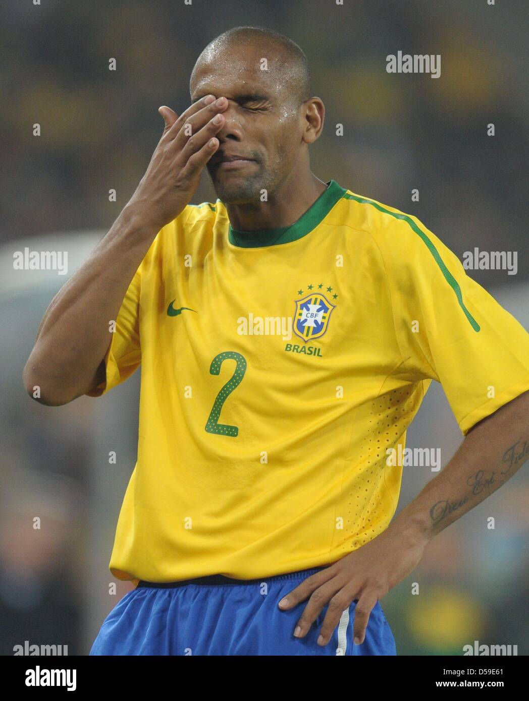 Maicon of Brazil gestures during the FIFA World Cup 2010 group G match ...