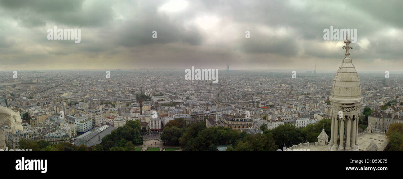 View of sacre coeur from eiffel tower hi-res stock photography and ...